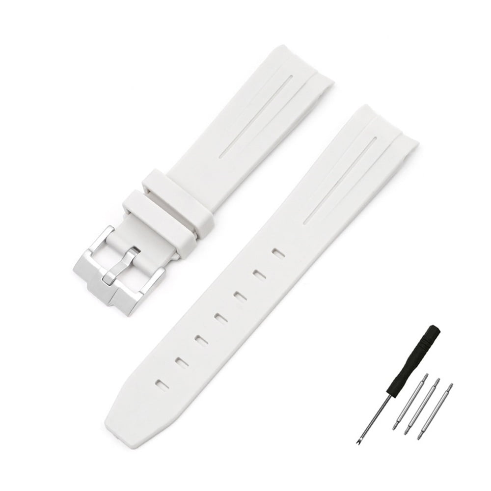 20mm Curved End Interface Rubber Watch Strap Fit For Omega Fit For ...