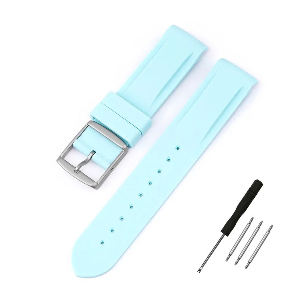 20mm Curved End Interface Rubber Watch Strap Fit For Omega Fit For ...
