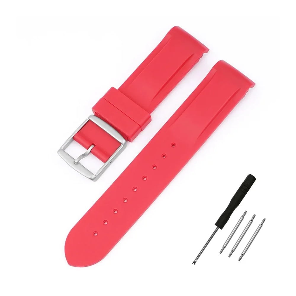 20mm Curved End Rubber Watchband Fit For Omega Fit For Moonswatch Men ...