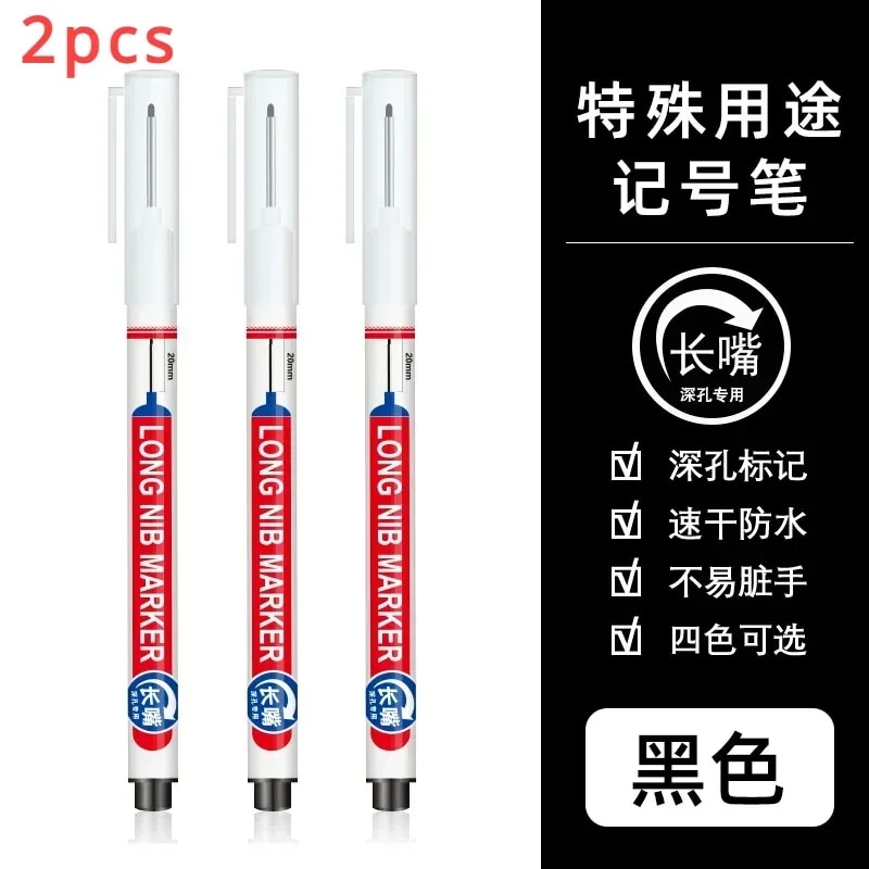 20mm Deep Hole Long Nib Head Markers For Metal Perforating Pen Waterproof Bathroom Woodworking