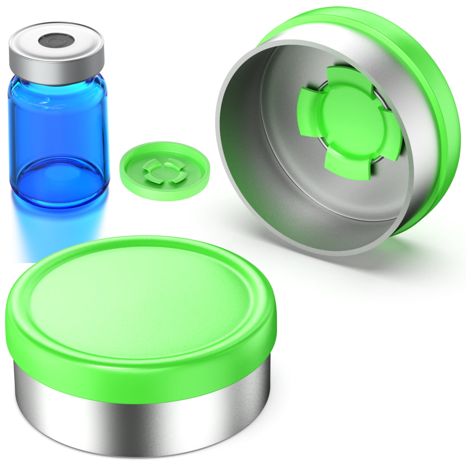 20mm Flip Off Caps Burr-Free Flip Top Caps Aluminum-Plastic Caps Single ...