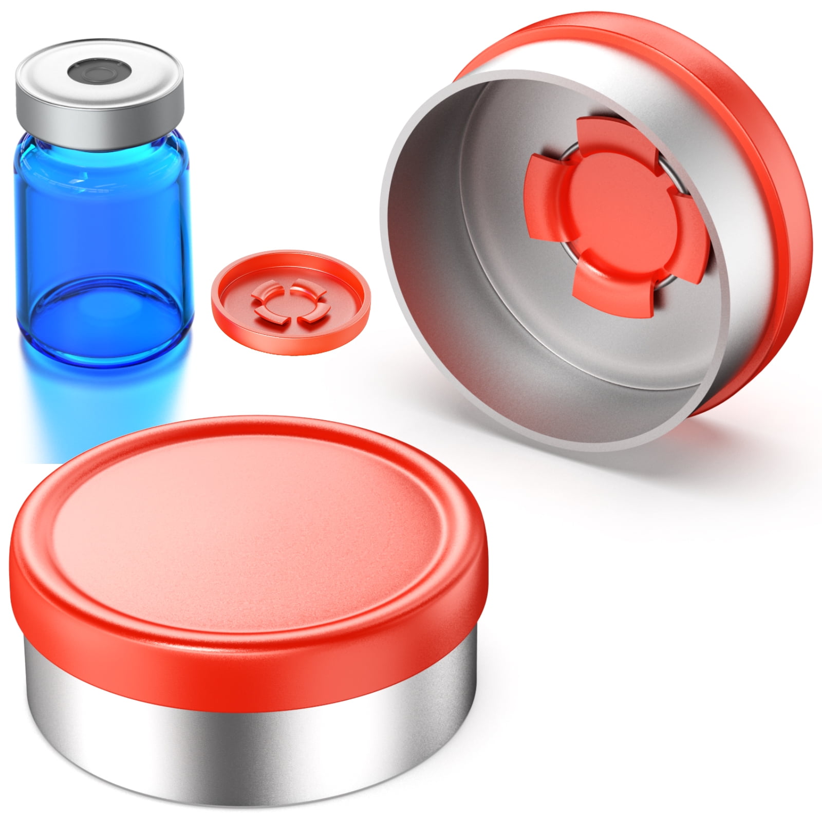 20mm Flip Off Caps Burr-Free Flip Top Caps Aluminum-Plastic Caps Single ...