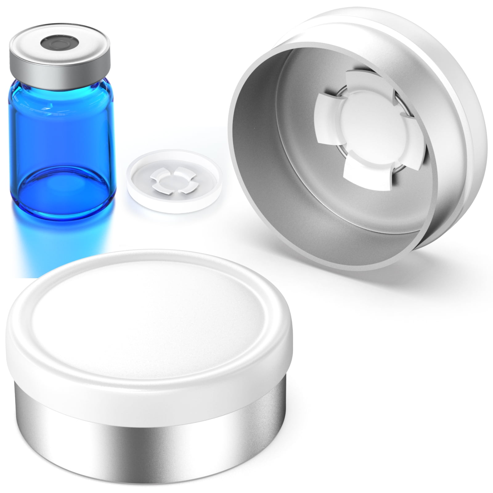 20mm Flip Off Caps Burr-Free Flip Top Caps Aluminum-Plastic Caps Single ...