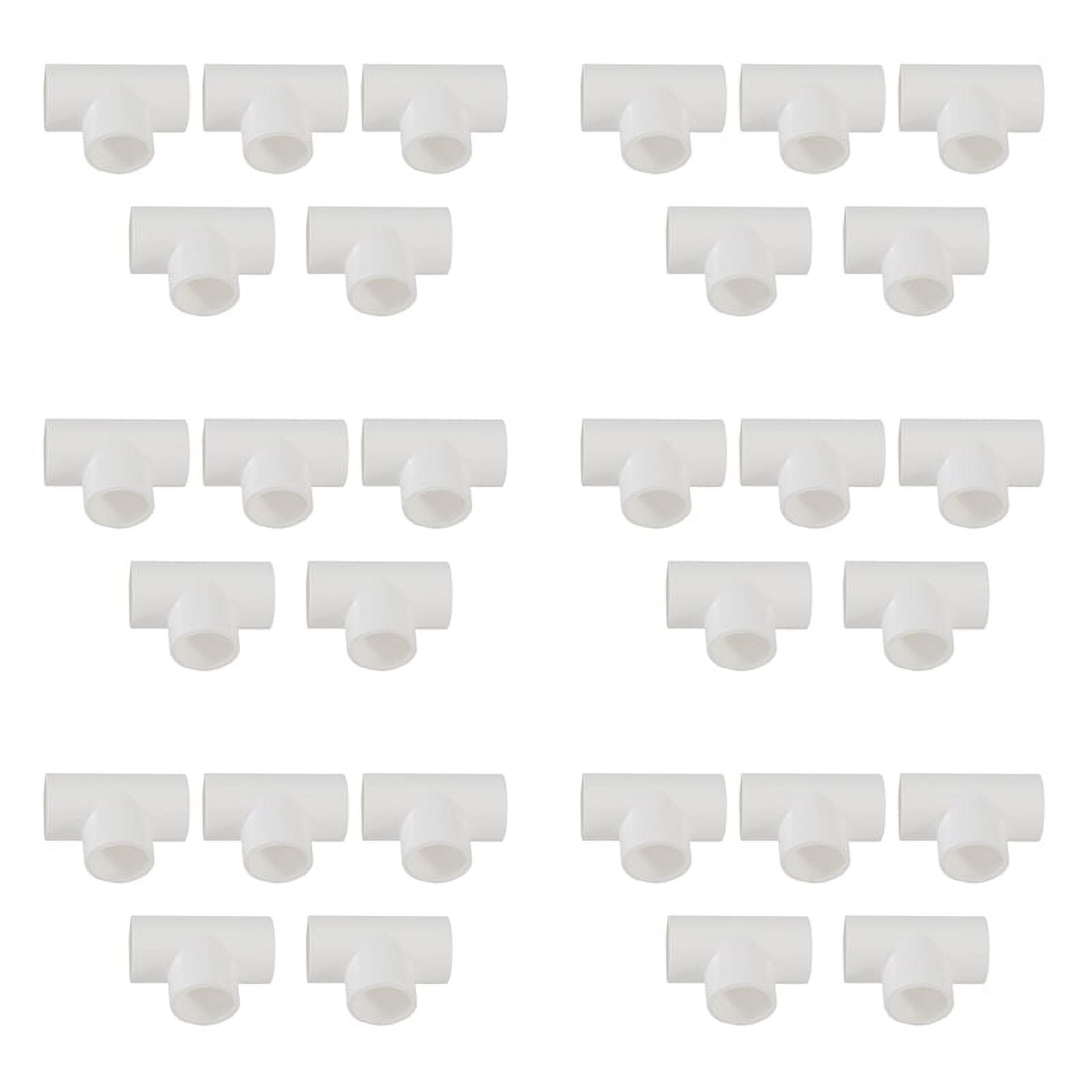 20mm PVC Tee 3 Way Water Pipe Tube Adapter Connectors White 30 Pcs,30 x ...