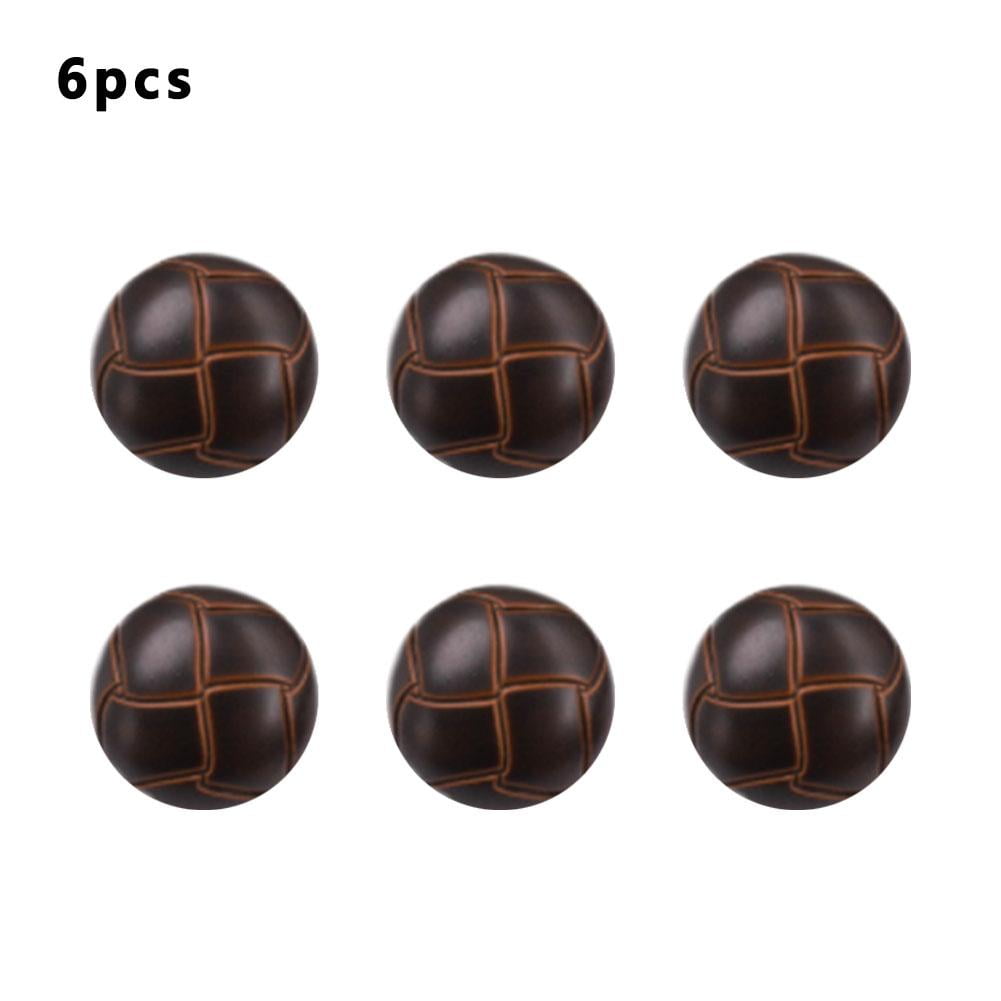 20mm Vintage Brown Genuine Leather Covered Buttons - Round Shank Sewing ...