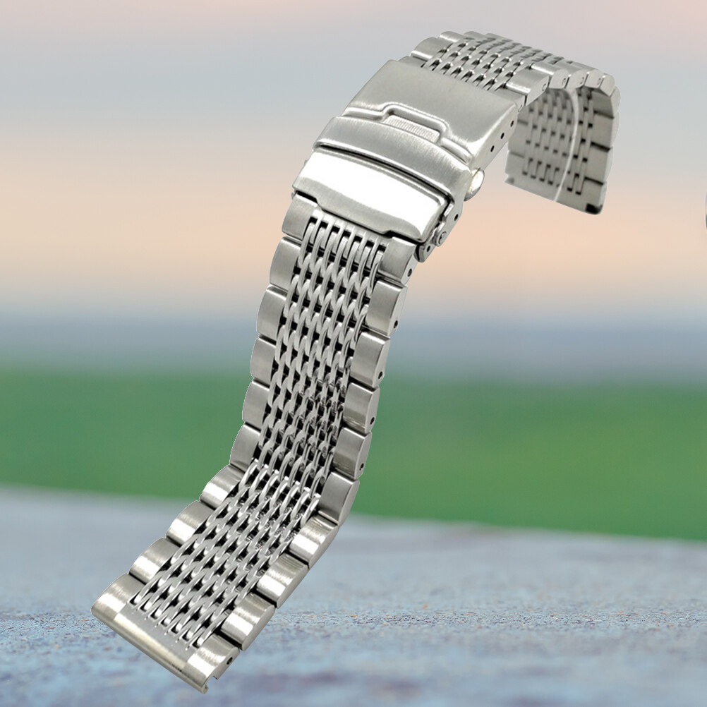 20mm watch strap 20mm Stainless Steel Watch Strap Solid Metal Sanding ...