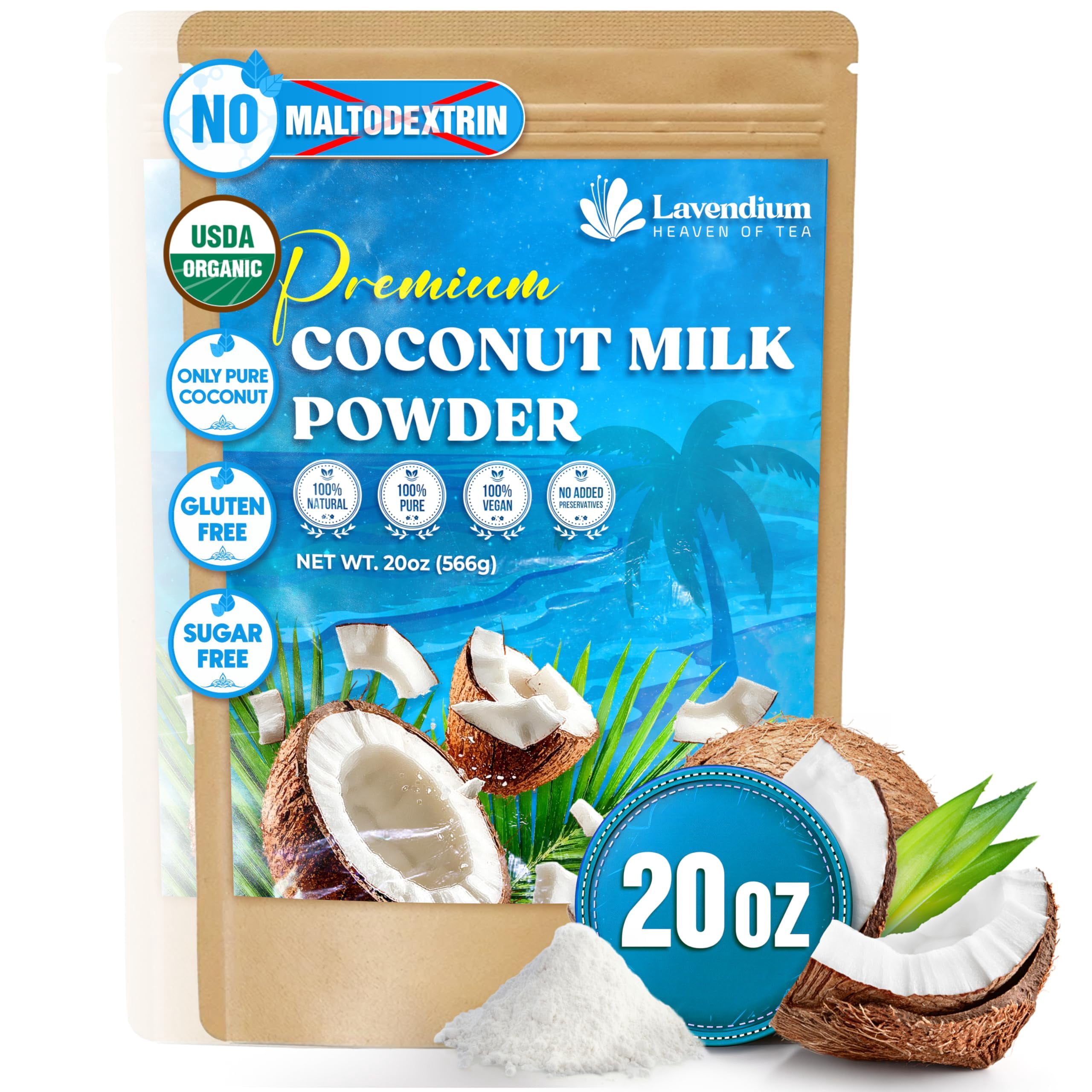 20oz (1.25 lbs) Organic DEF29 Coconut Milk Powder, 100% Natural & Pure ...
