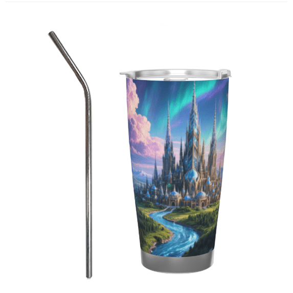 20oz 304 Stainless Steel Vacuum Insulated Tumbler, Serene Magical Elven ...