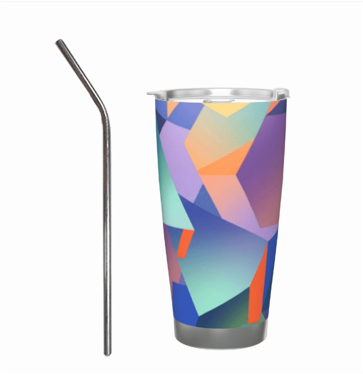 20oz Abstract Color Block Geometric Stainless Steel Insulated Tumbler ...