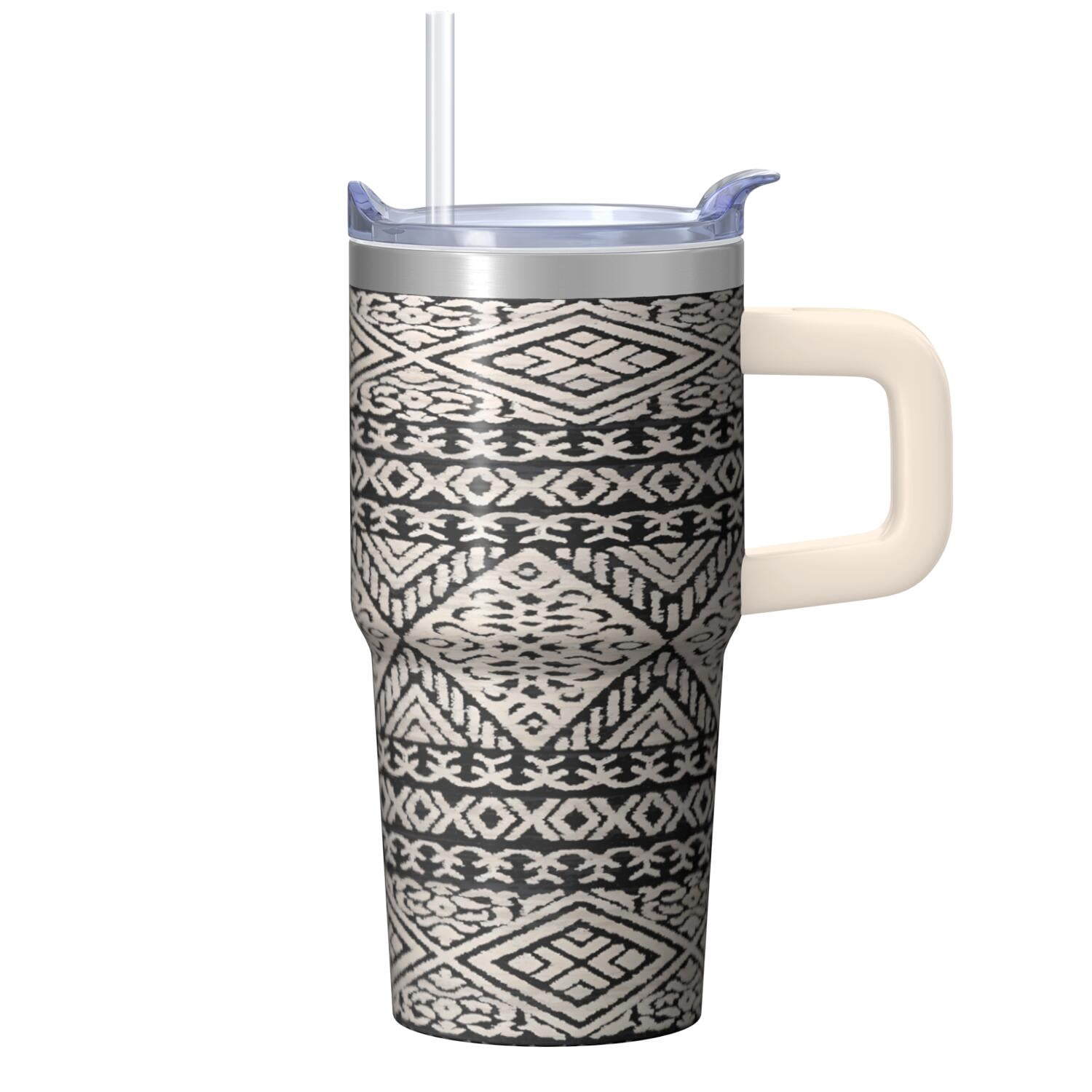 20oz Boho Travel Coffee Mug with Lids and Straws, Stainless Steel ...