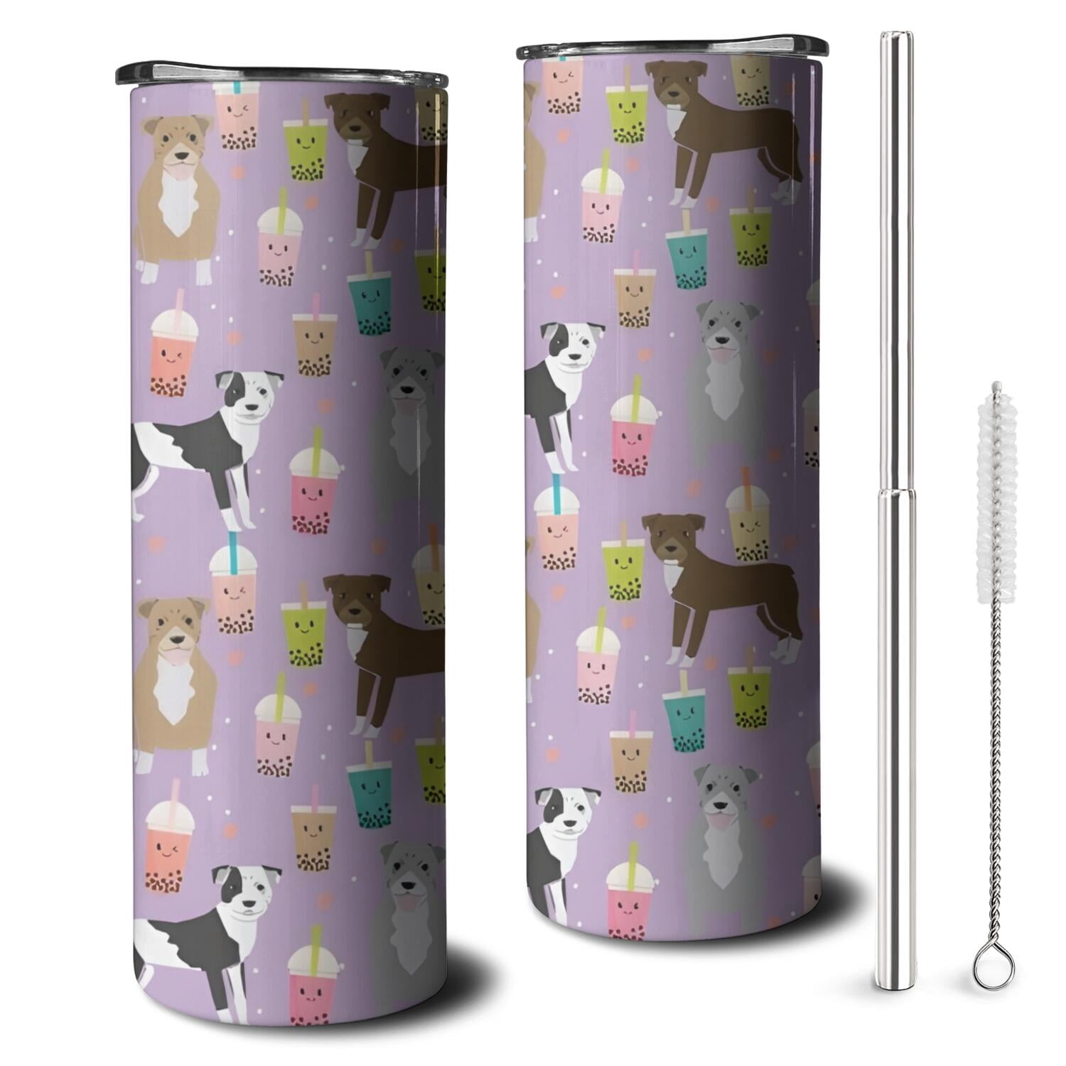 20oz Boxer Dog Pitbull Terriers Dog and Drinks Skinny Tumblers ...