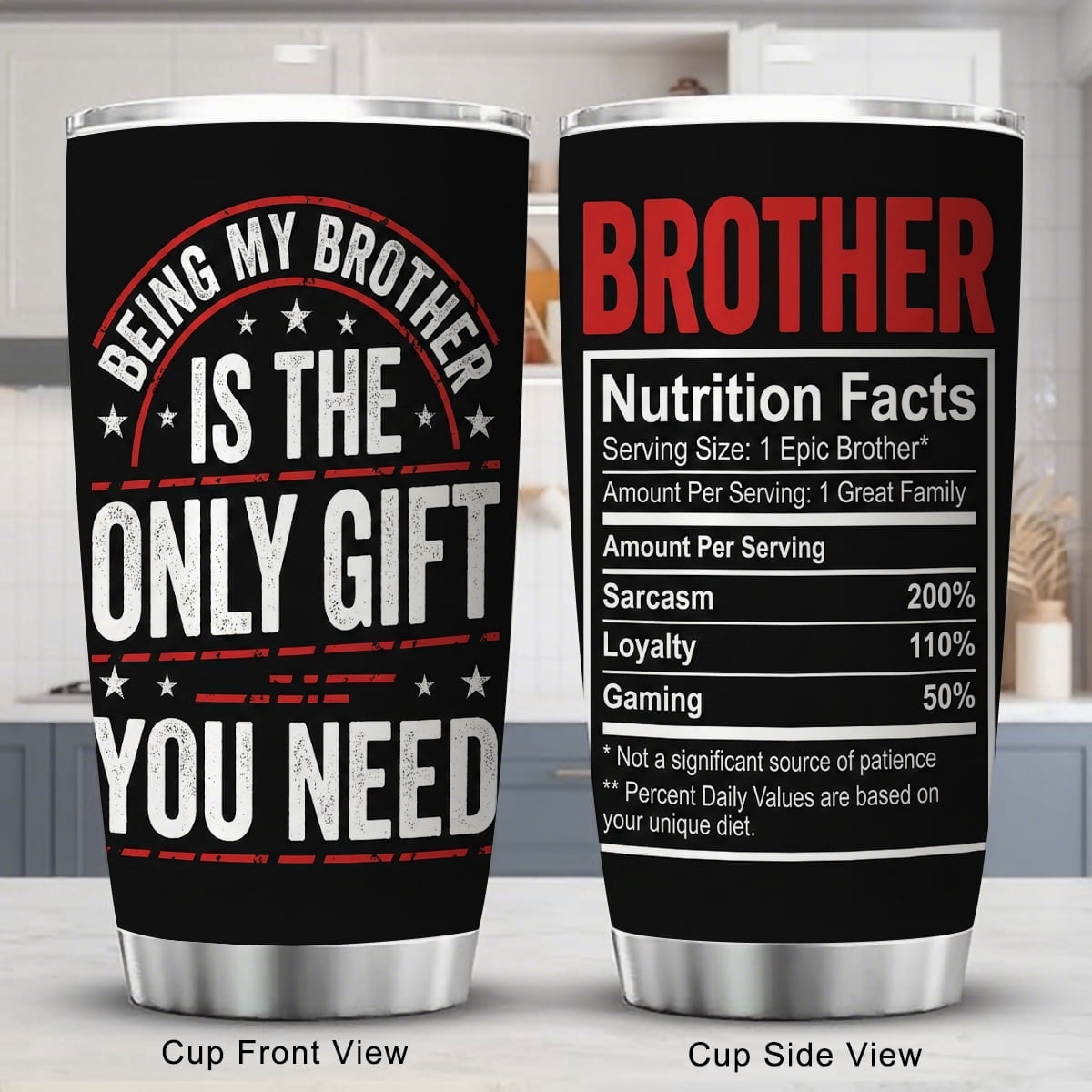 20oz Brother Insulated Travel Tumbler - "Being Brother Is the Only Gift ...