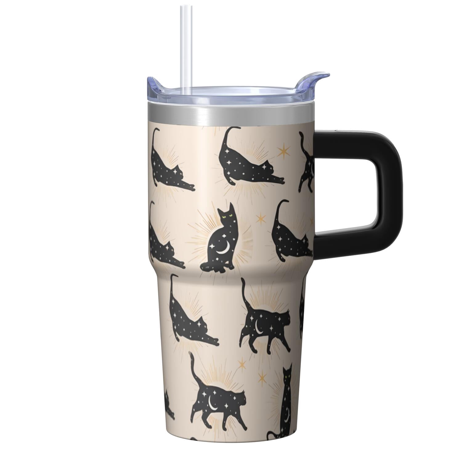 20oz Cat Print Tumbler with Handle Perfect Birthday Christmas Gift for ...