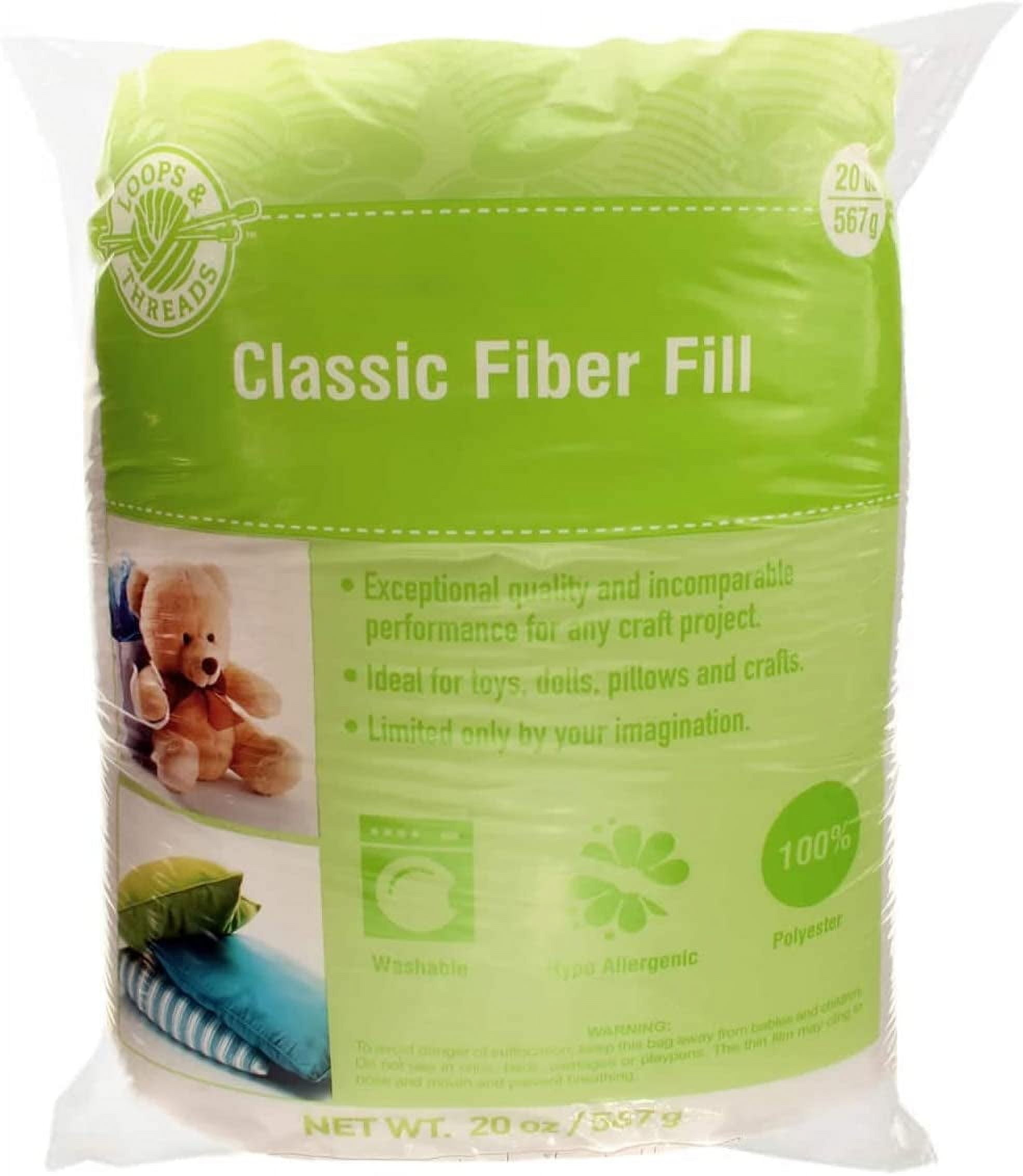 20oz. Classic White Fiber Fill by Loops & Threads - Hypoallergenic ...