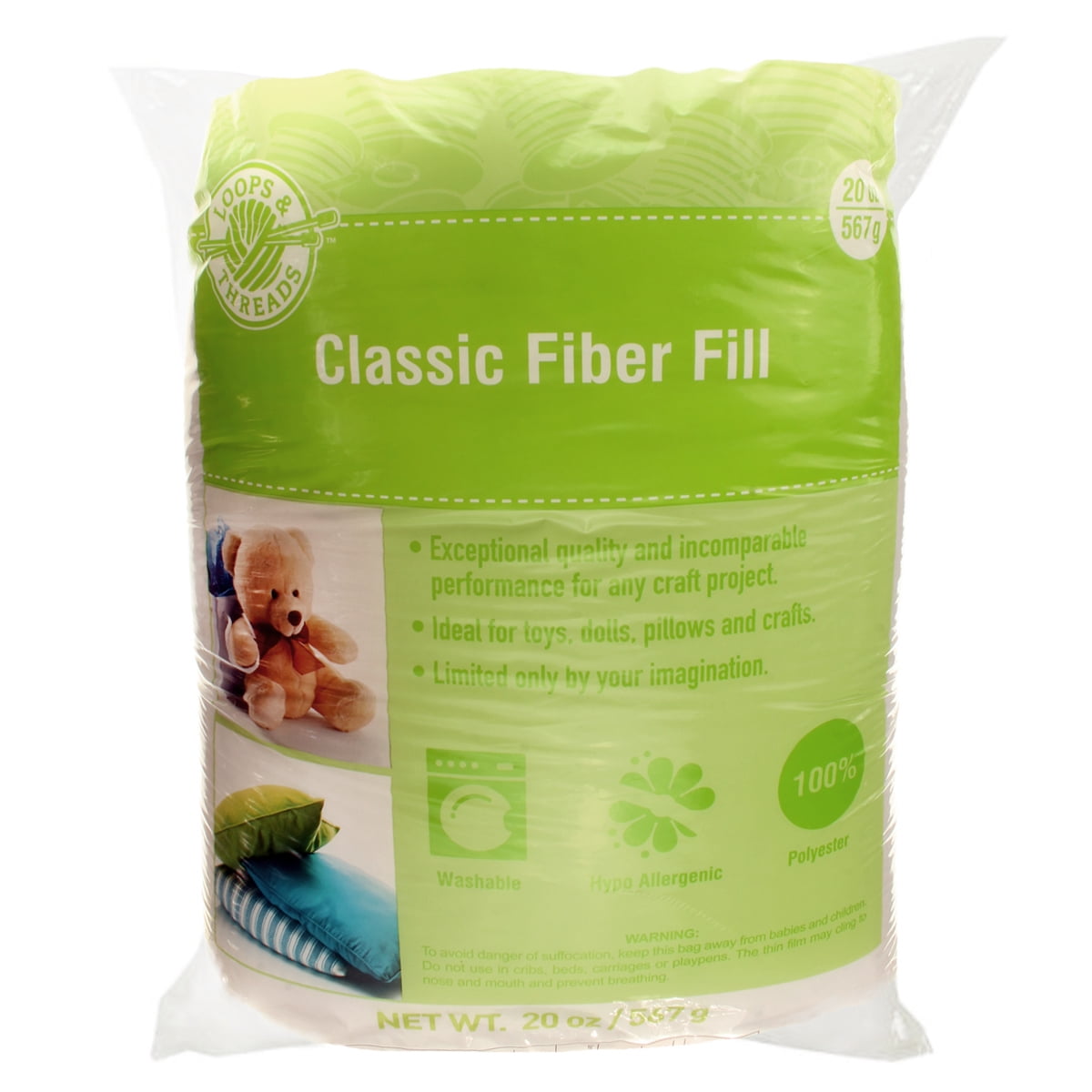 20oz. Classic White Fiber Fill by Loops & Threads - Hypoallergenic ...