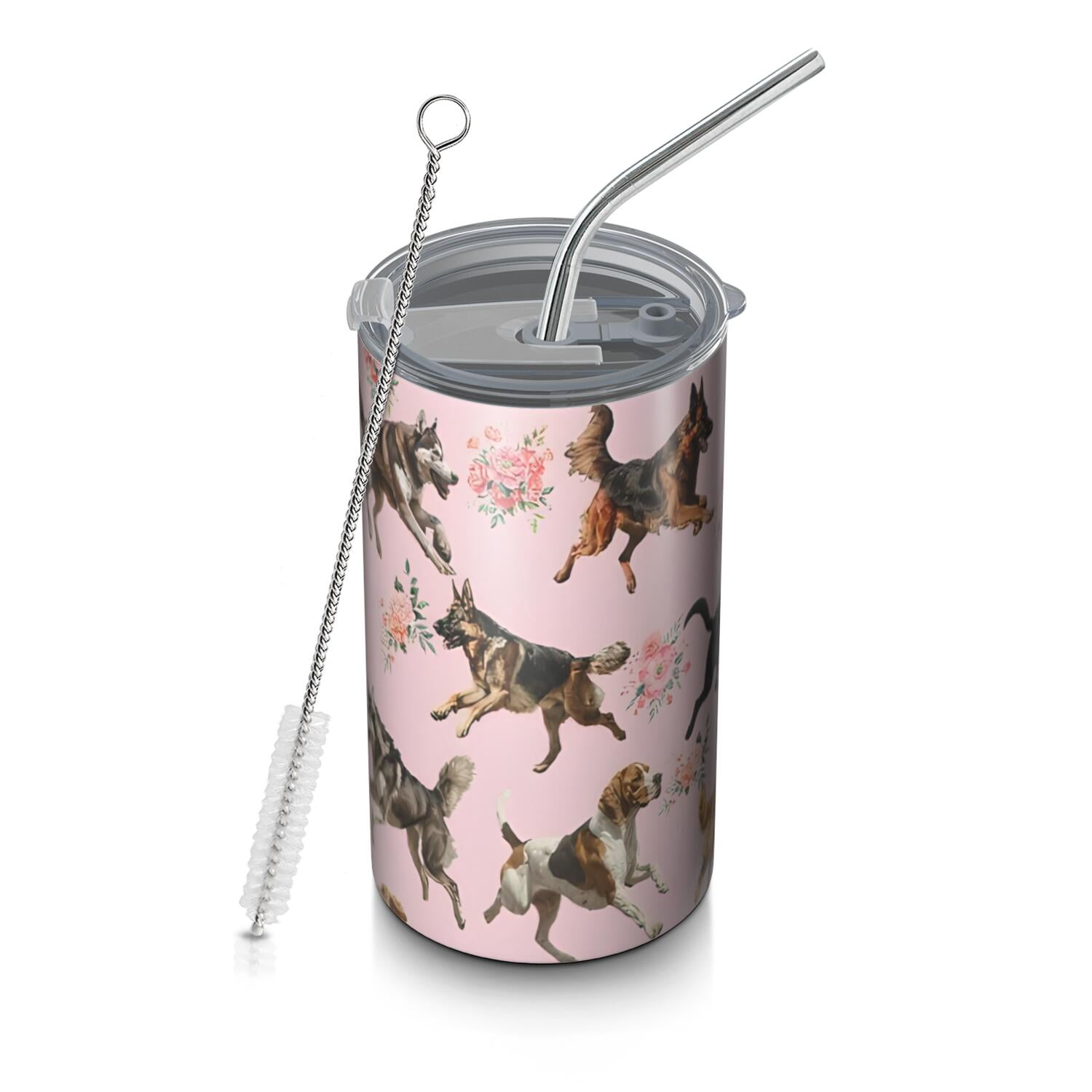 20oz Coffee Tumblers Dogs with Pioneer Flower Stainless Steel Vacuum ...