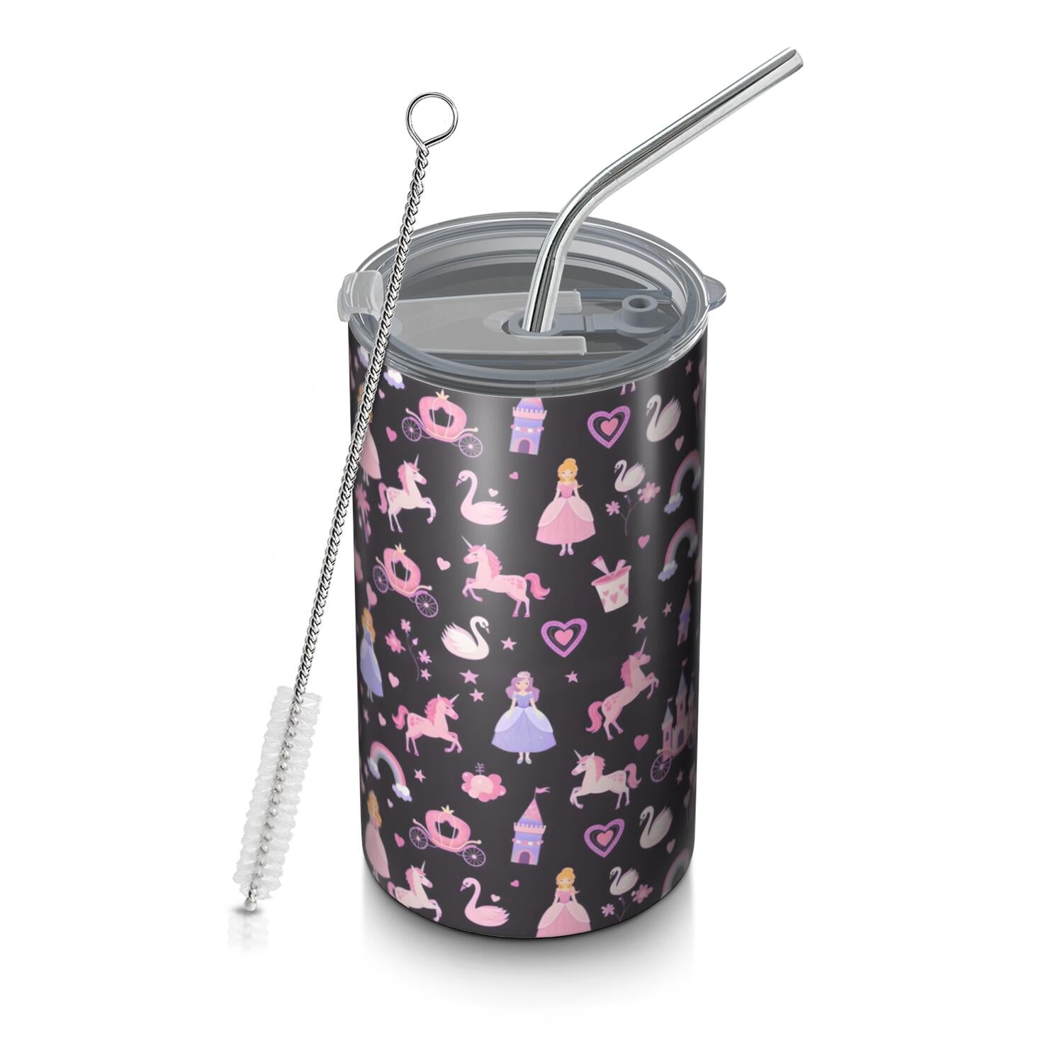 20oz Coffee Tumblers Fantasy Princess Unicorn Pattern Stainless Steel ...