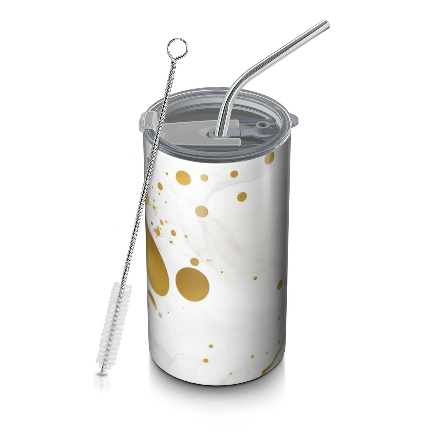 20oz Coffee Tumblers White Gold Marble Pattern Stainless Steel Vacuum ...