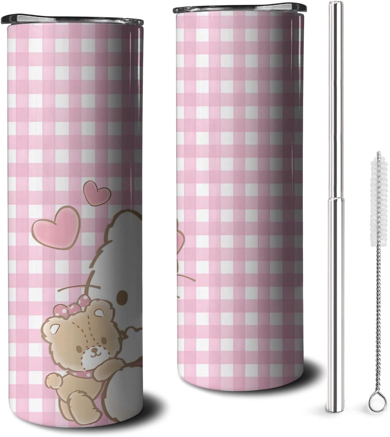 20oz Cute Cat Skinny Tumbler, Hello Kawaii Stainless Steel Insulated ...