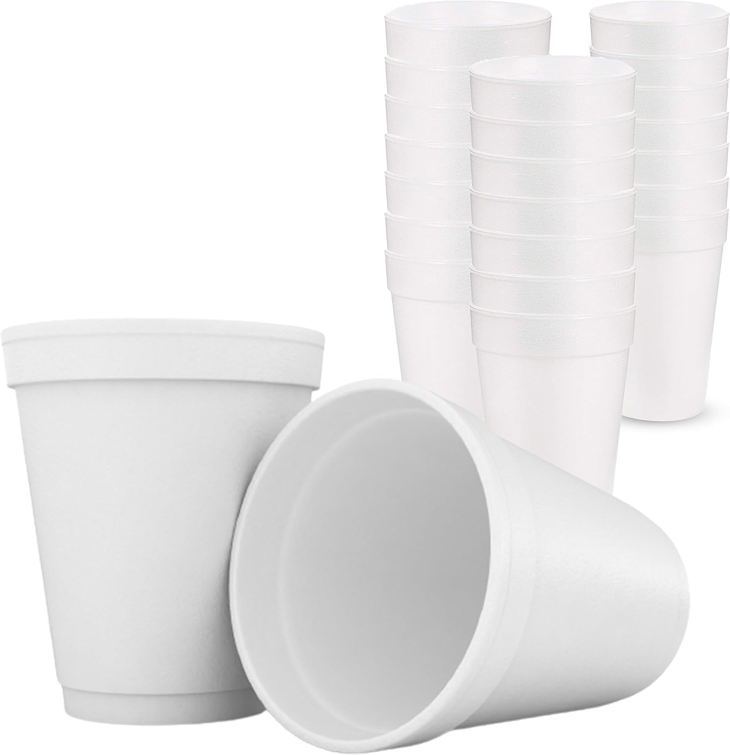 Concession Essentials 20oz Disposable White Foam Cups, Insulated, 50ct ...