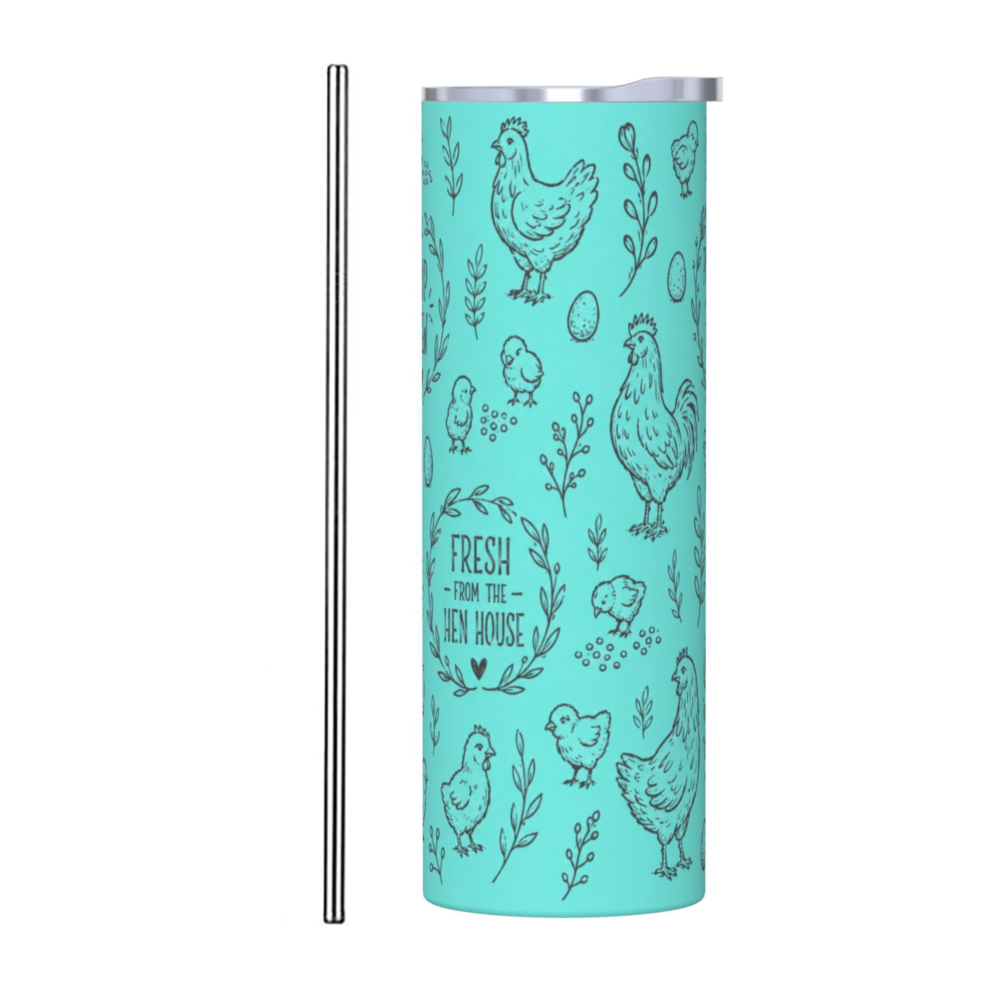 20oz Farm Chicken Coop Crew Car Tumbler with Handle and Straw Gift ...