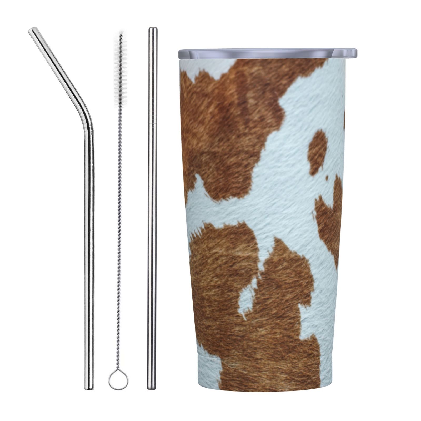 20oz Full Size Car Cup With Straws Three-Piece Set Of Good Sealing Push ...