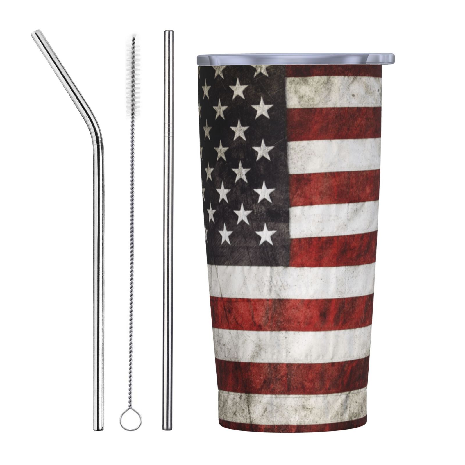 20oz Full Size Car Cup With Straws Three-Piece Set Of Good Sealing Push ...