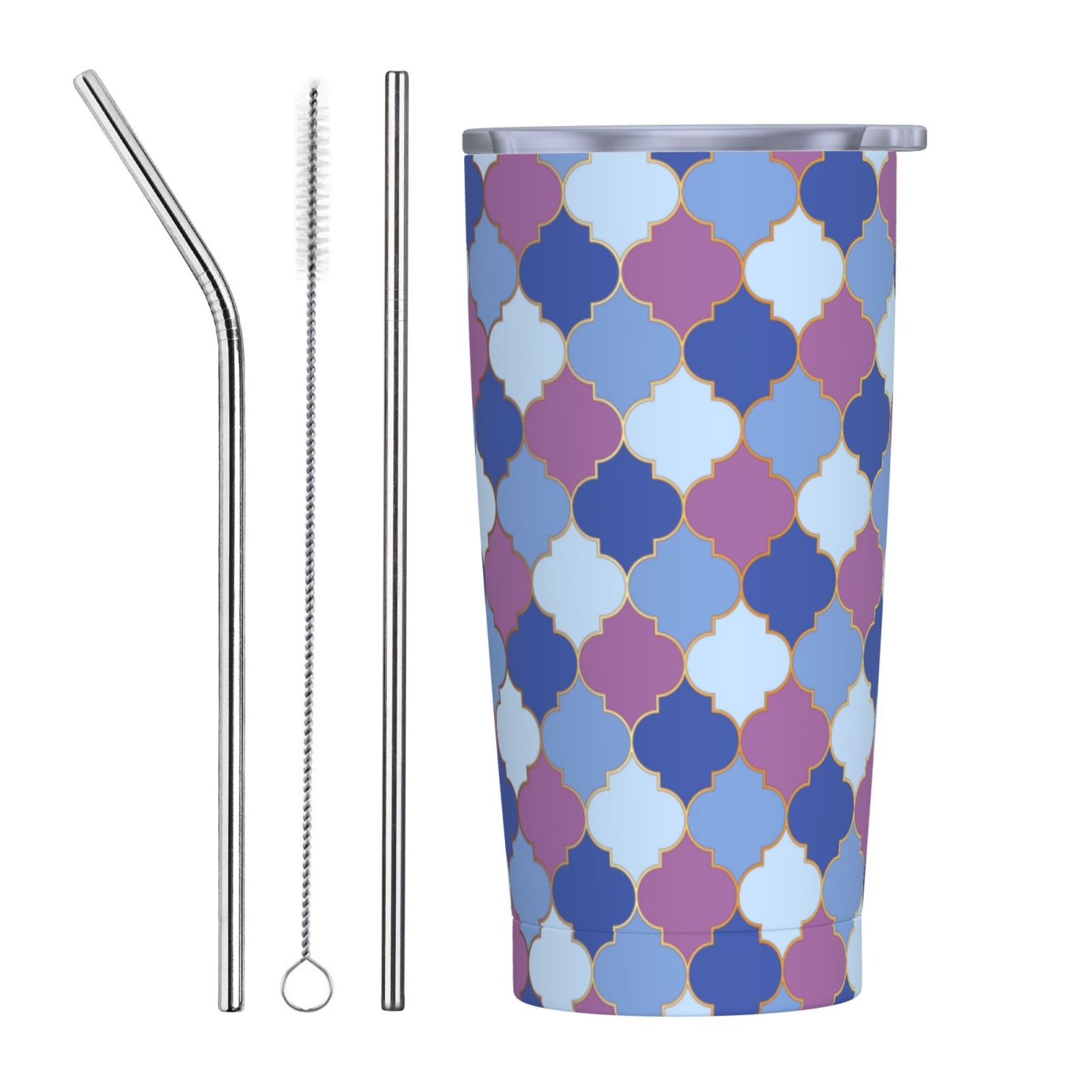 20oz Full Size Car Cup With Straws Three-Piece Set Of Good Sealing Push ...