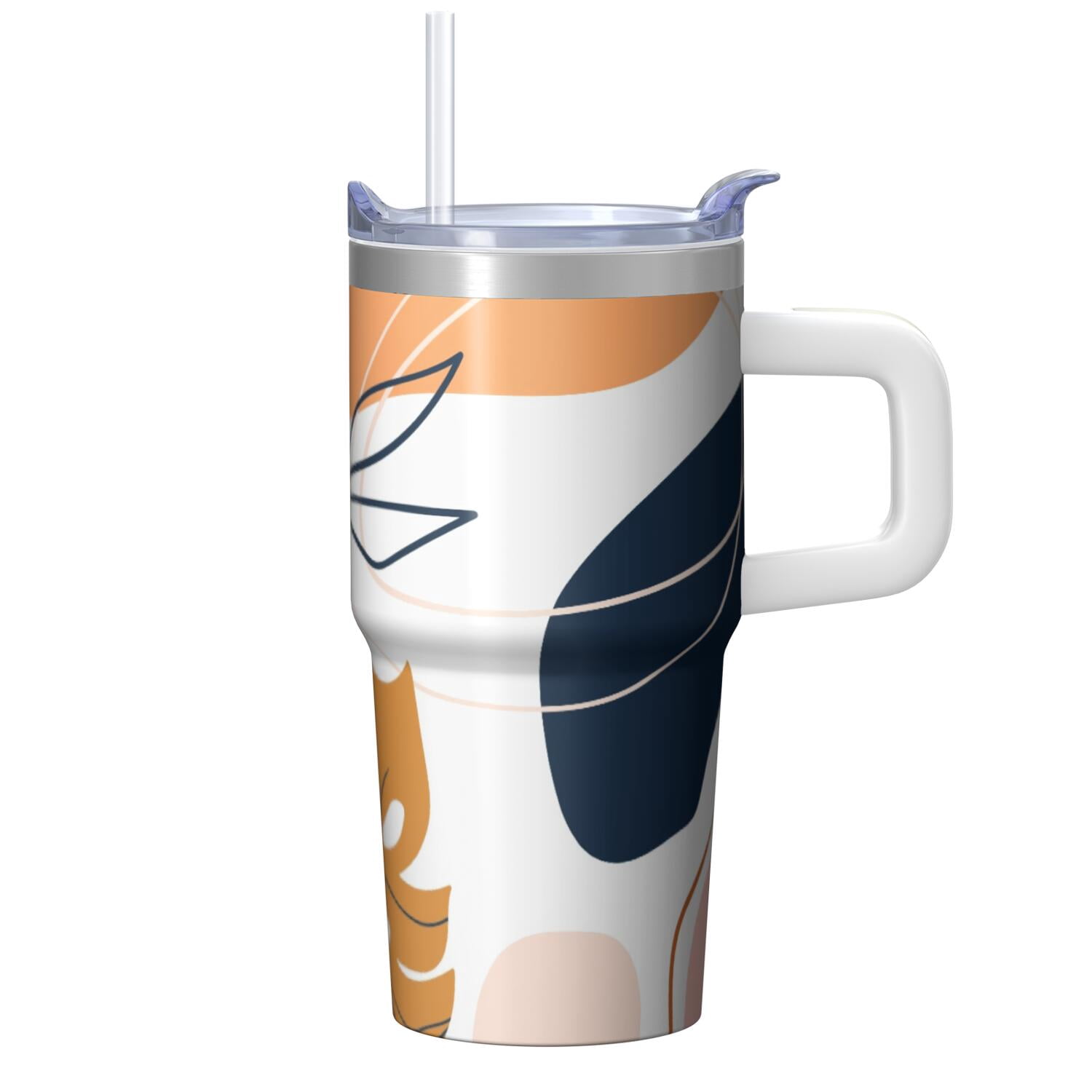 20oz Insulated Coffee Cup with Lid and Straw, Bohemian Stainless Steel ...