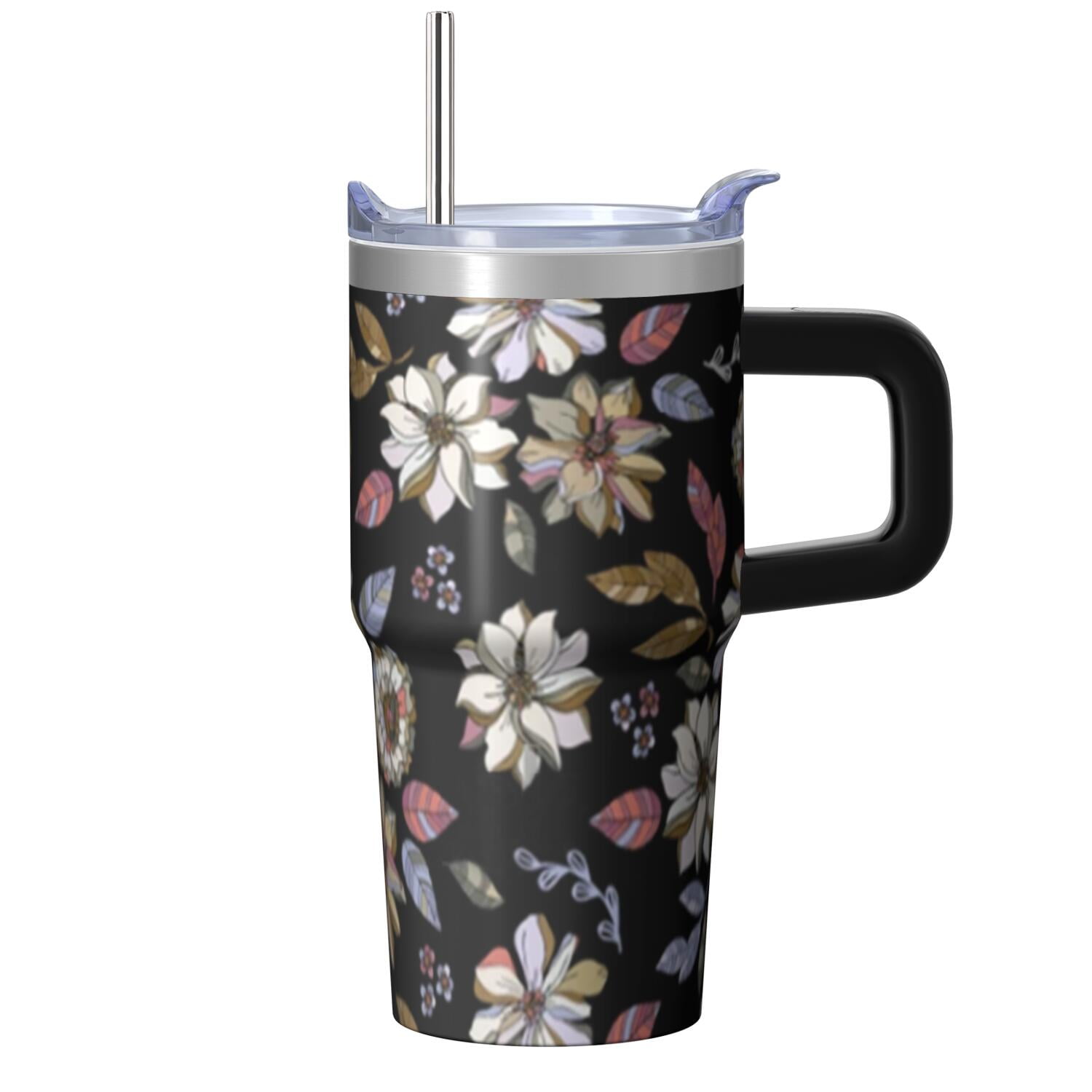 20oz Insulated Cup Floral Design - Stainless Steel Travel Tumbler with ...