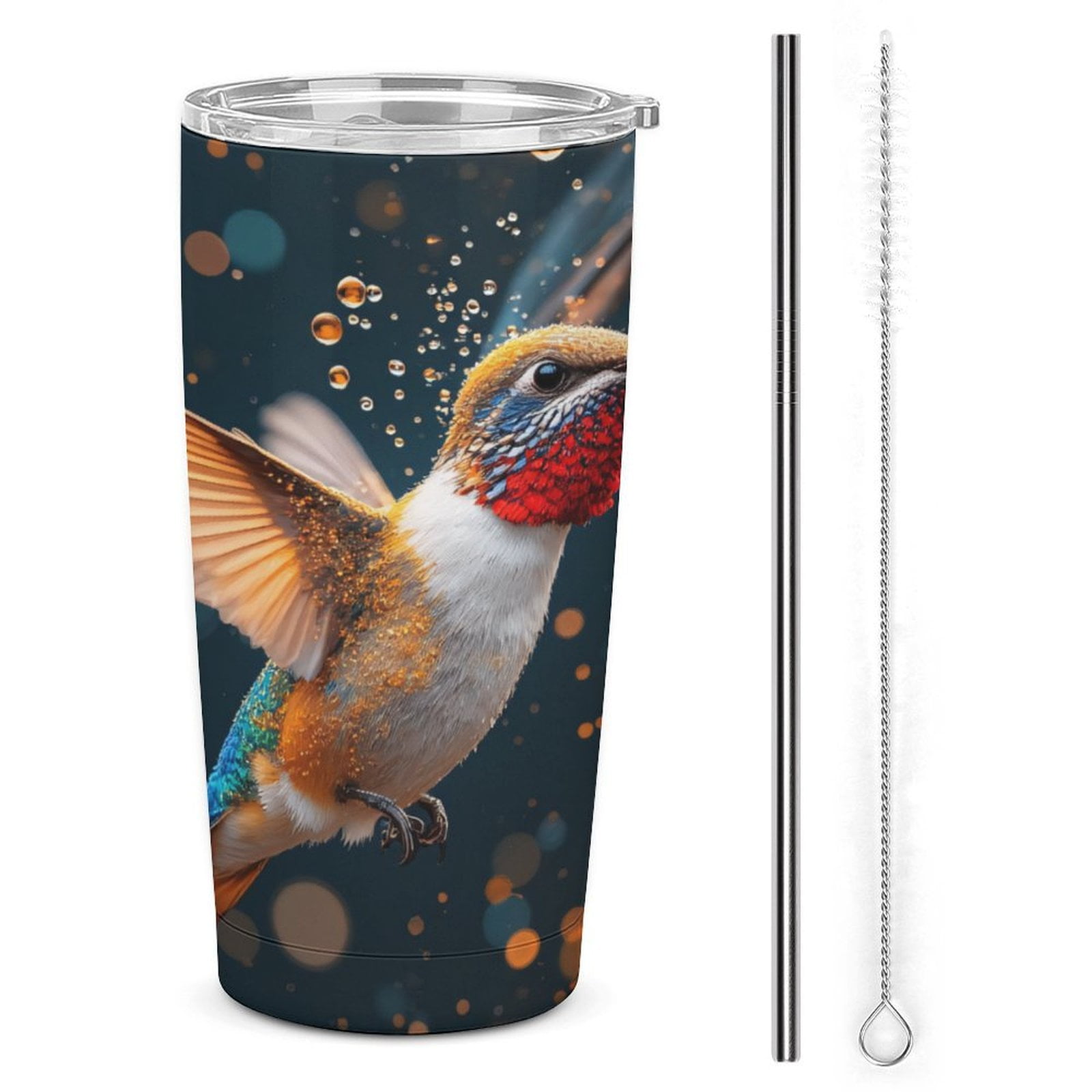 20oz Insulated Stainless Steel Tumbler,Hummingbird in Flight Double ...