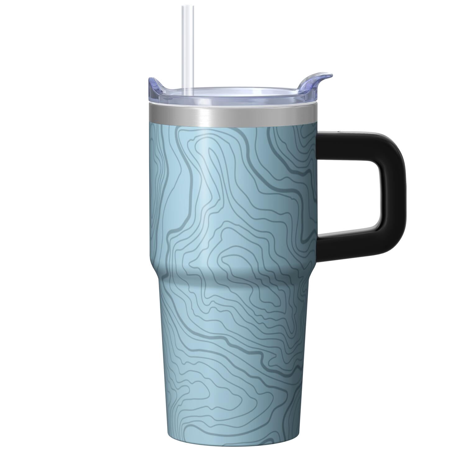 20oz Insulated Stainless Steel Tumbler with Handle and Straw, 360° Full ...