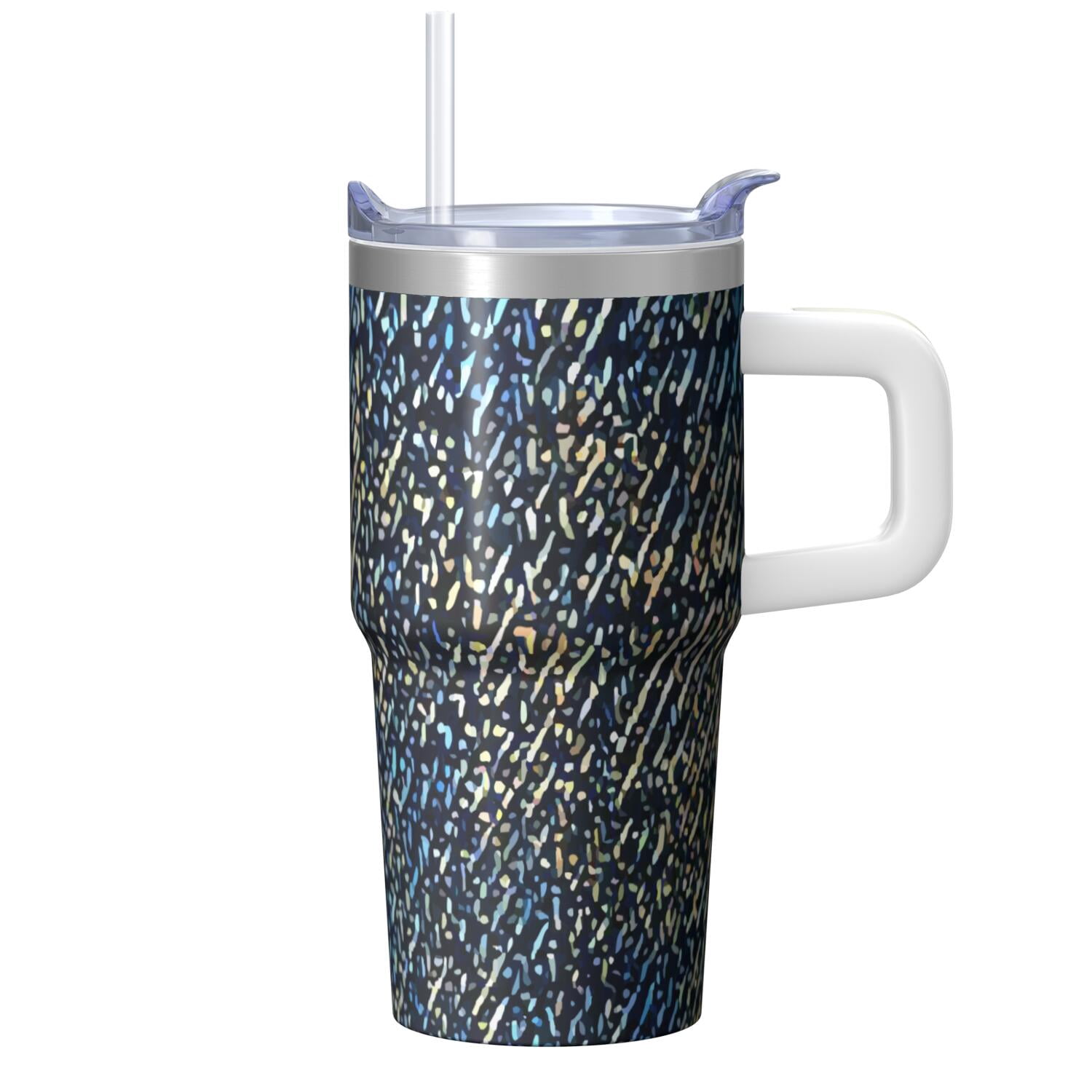 20oz Insulated Stainless Steel Tumbler with Handle and Straw, 360° Full ...