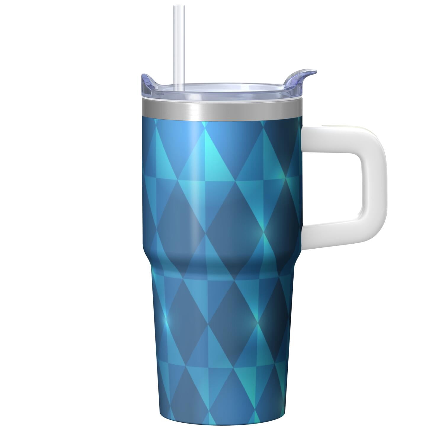 20oz Insulated Stainless Steel Tumbler with Handle and Straw, 360° Full ...