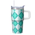 20oz Insulated Stainless Steel Tumbler with Handle and Straw, 360° Full ...