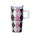 20oz Insulated Stainless Steel Tumbler with Handle and Straw, 360° Full ...
