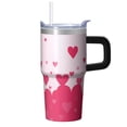20oz Insulated Stainless Steel Tumbler with Handle and Straw, 360° Full ...