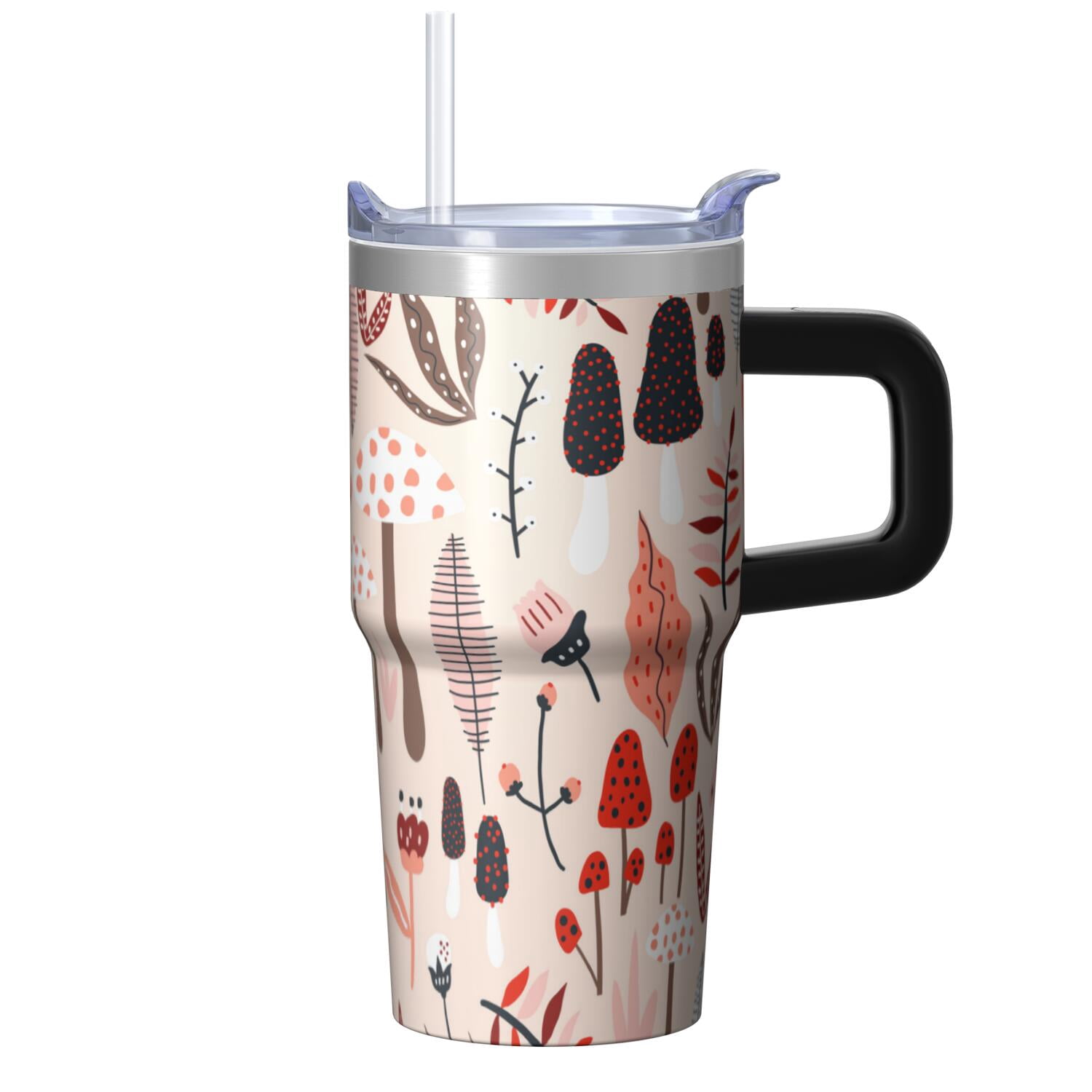20oz Insulated Tumbler, Handle and Straw Attached, Leak Resistant ...