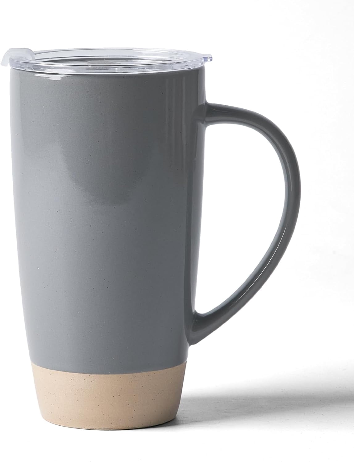 20oz Large Ceramic Coffee Mug with Lid, Handle, for Latte Tea Cocoa ...
