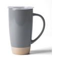 20oz Large Ceramic Coffee Mug with Lid, Handle, for Latte Tea Cocoa ...
