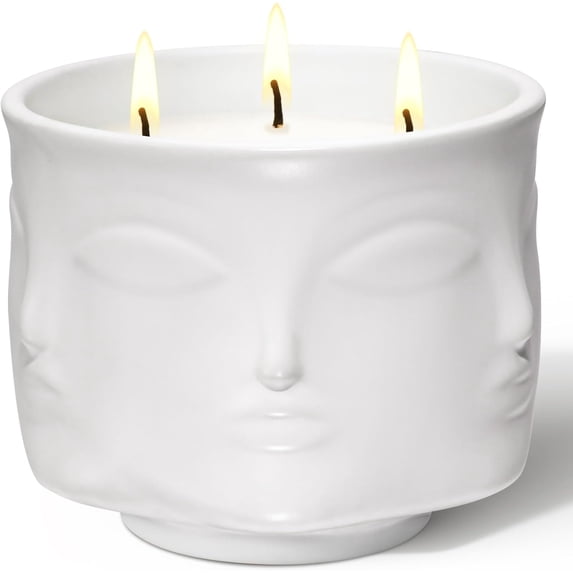 20oz Large Scented Candle - Vanilla & Cinnamon, 3 Wick Non Soy Candle ...