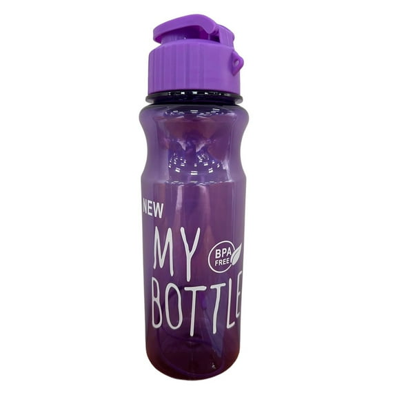 20oz Large Sports Water Bottle, Colorful Transparent PET Flip-Top Lid ...