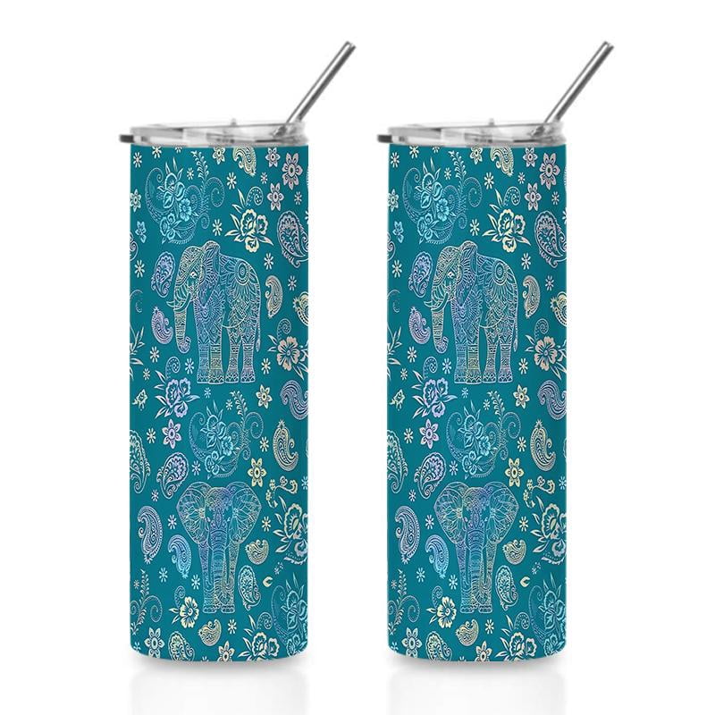 20oz Mandala Elephant Paisley Floral Stainless Steel Tumbler，Coffee ...
