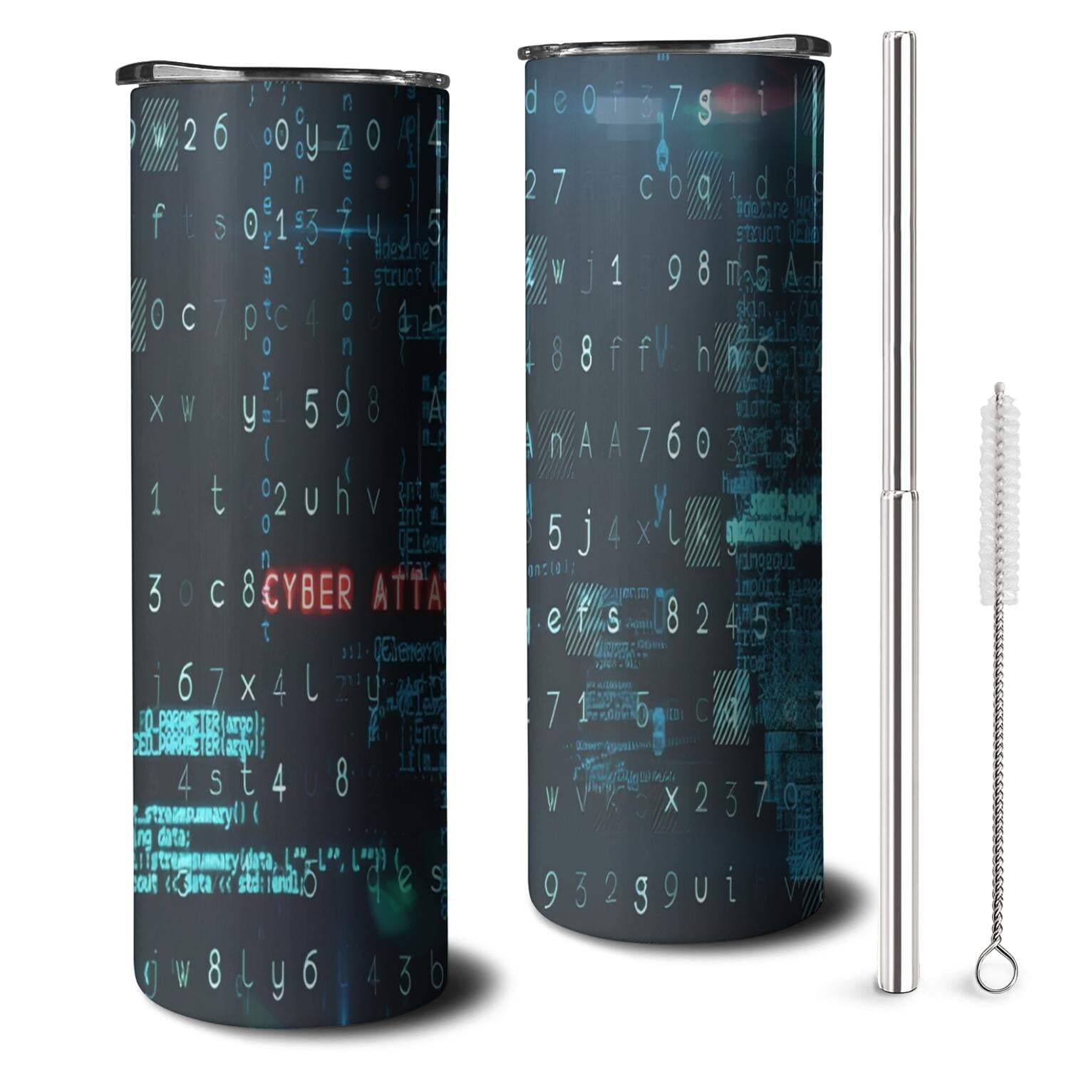 20oz Math Equations White Formulas Brown Pattern Skinny Tumblers ...