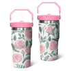 20oz Pioneer Stainless Steel Tumbler with Top Handle,Colorful Floral ...