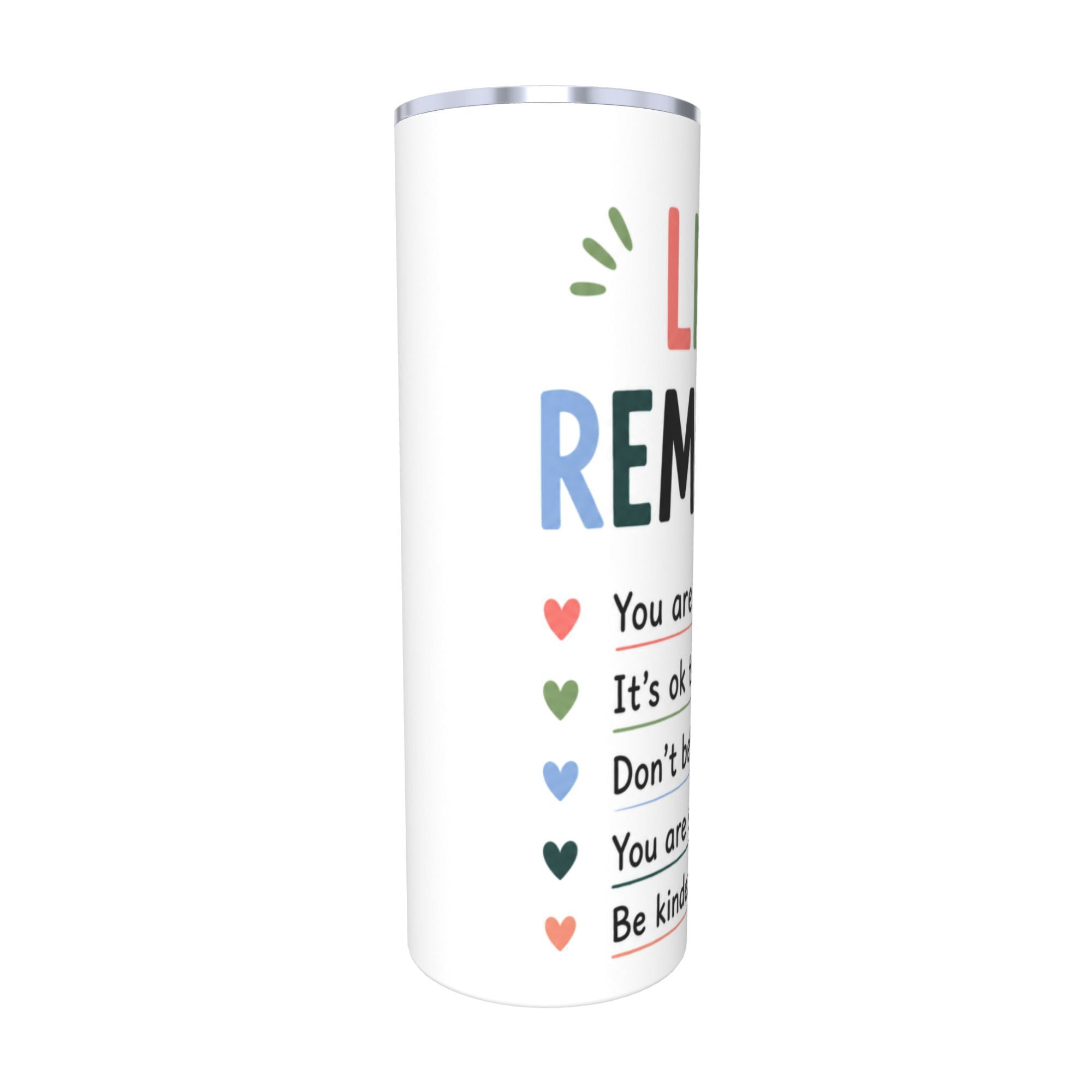 20oz Positive Affirmation Insulated Tumbler with Handle and Straw ...