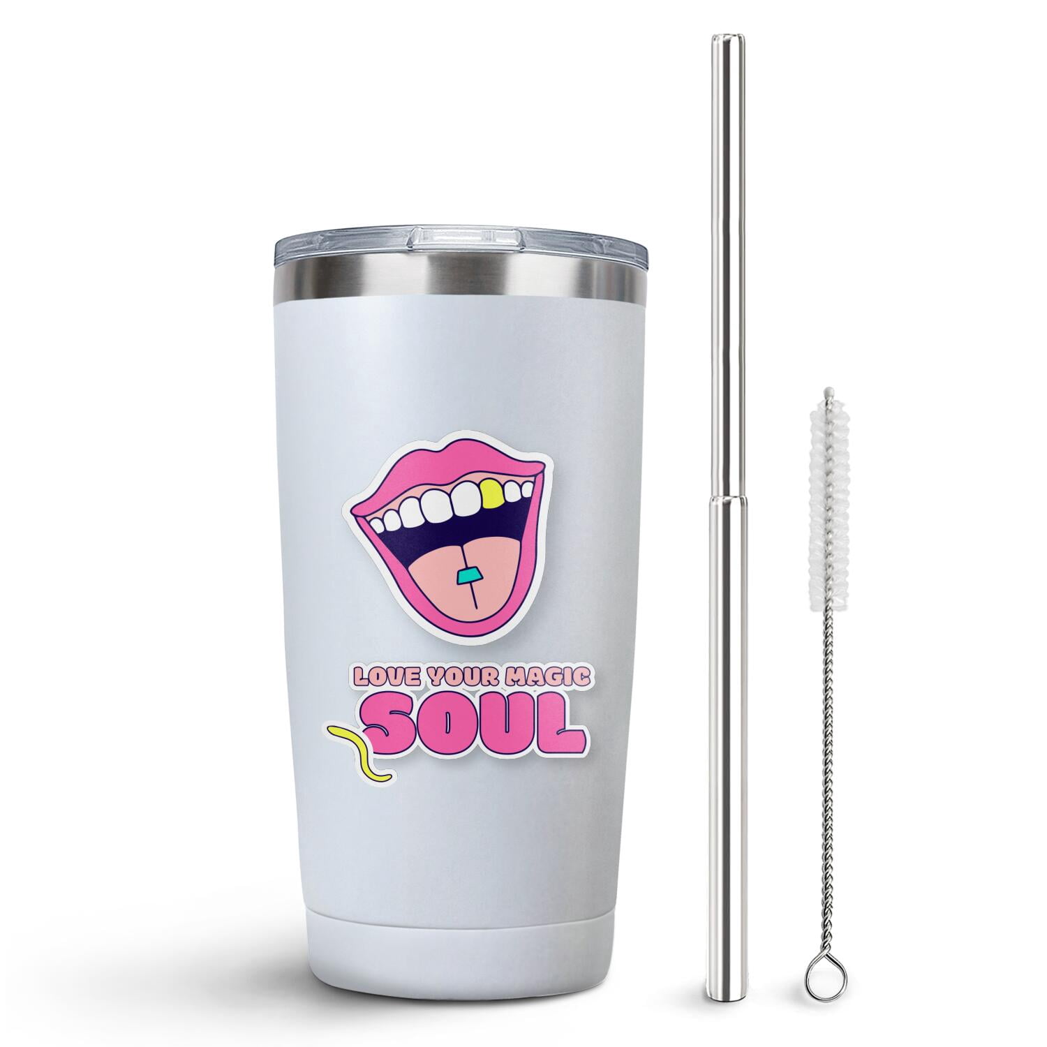 20oz Powder Coated Easter Tumbler with Telescopic Straw, Insulated ...