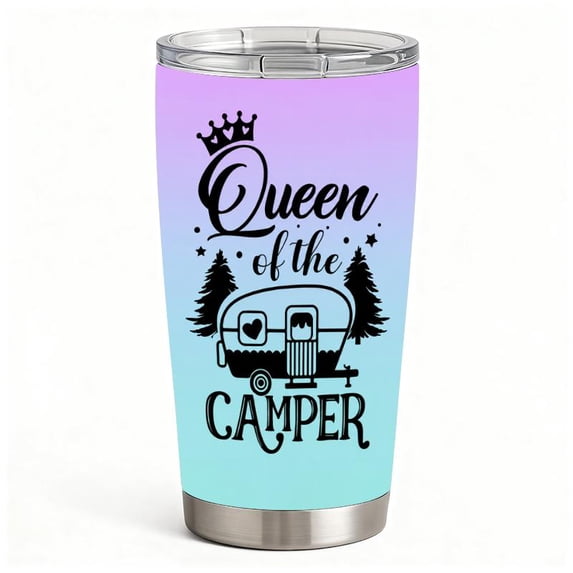 20oz Queen of the Camper Print Stainless Steel Tumbler， Tumbler with ...