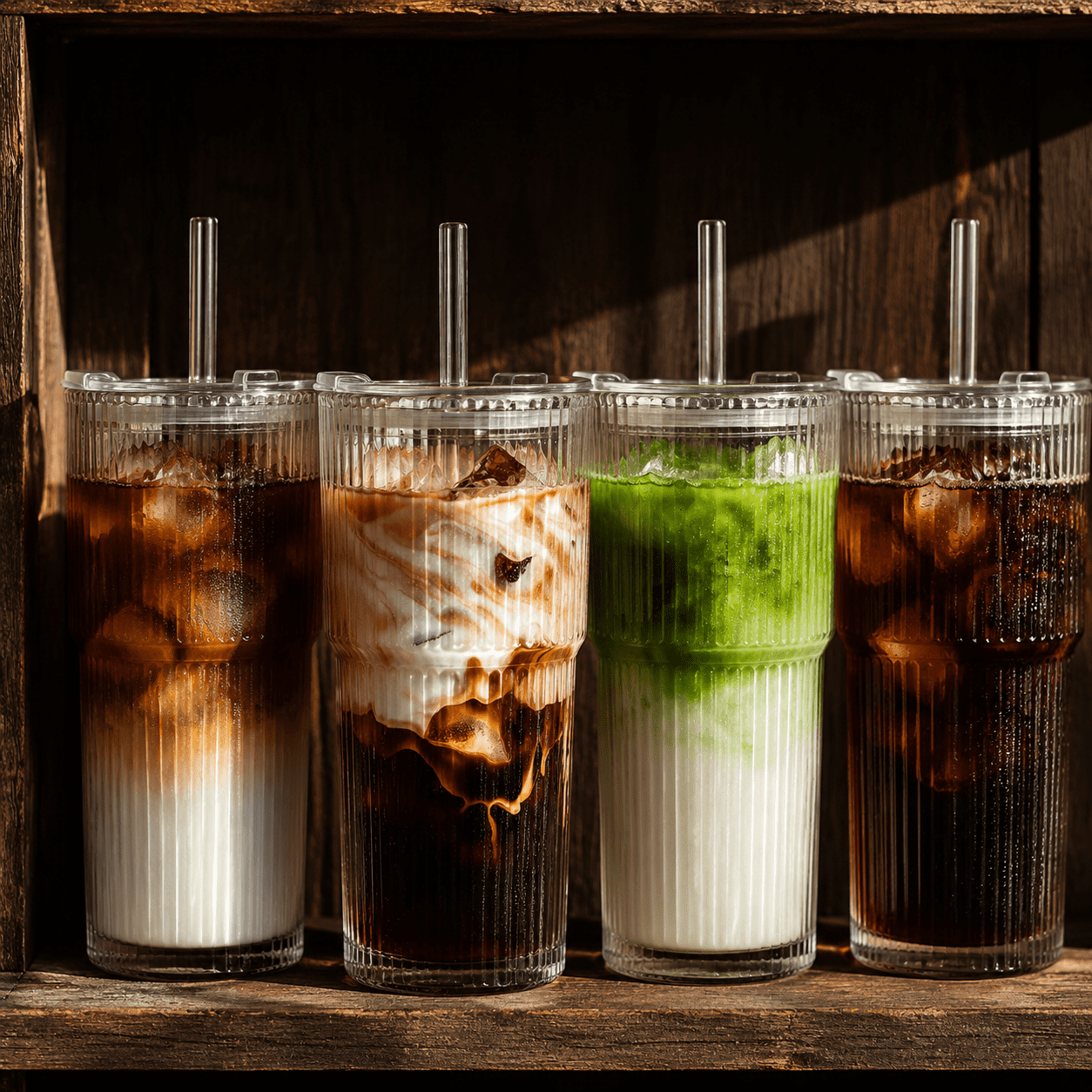 20oz Ribbed Reusable Tumblers with Lids and Straws, 4 Pack - Walmart.com