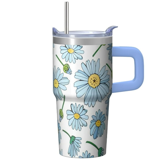 20oz Spring Chinoiserie Pattern Tumbler with Handle and Straw Lid ...